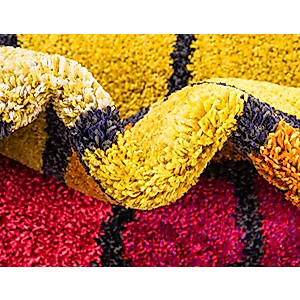 Unique Loom Estrella Collection Geometric, Abstract, Colorful, Modern, Mosaic Area Rug, 2 ft 2 in x 6 ft 7 in, Multi/Blue