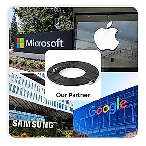 Musment Cat 8 Ethernet Cable 10ft, High Speed Ethernet Cord, Slim LAN Cable with RJ45, Weatherproof Flat Internet Network Patch Cord, Black