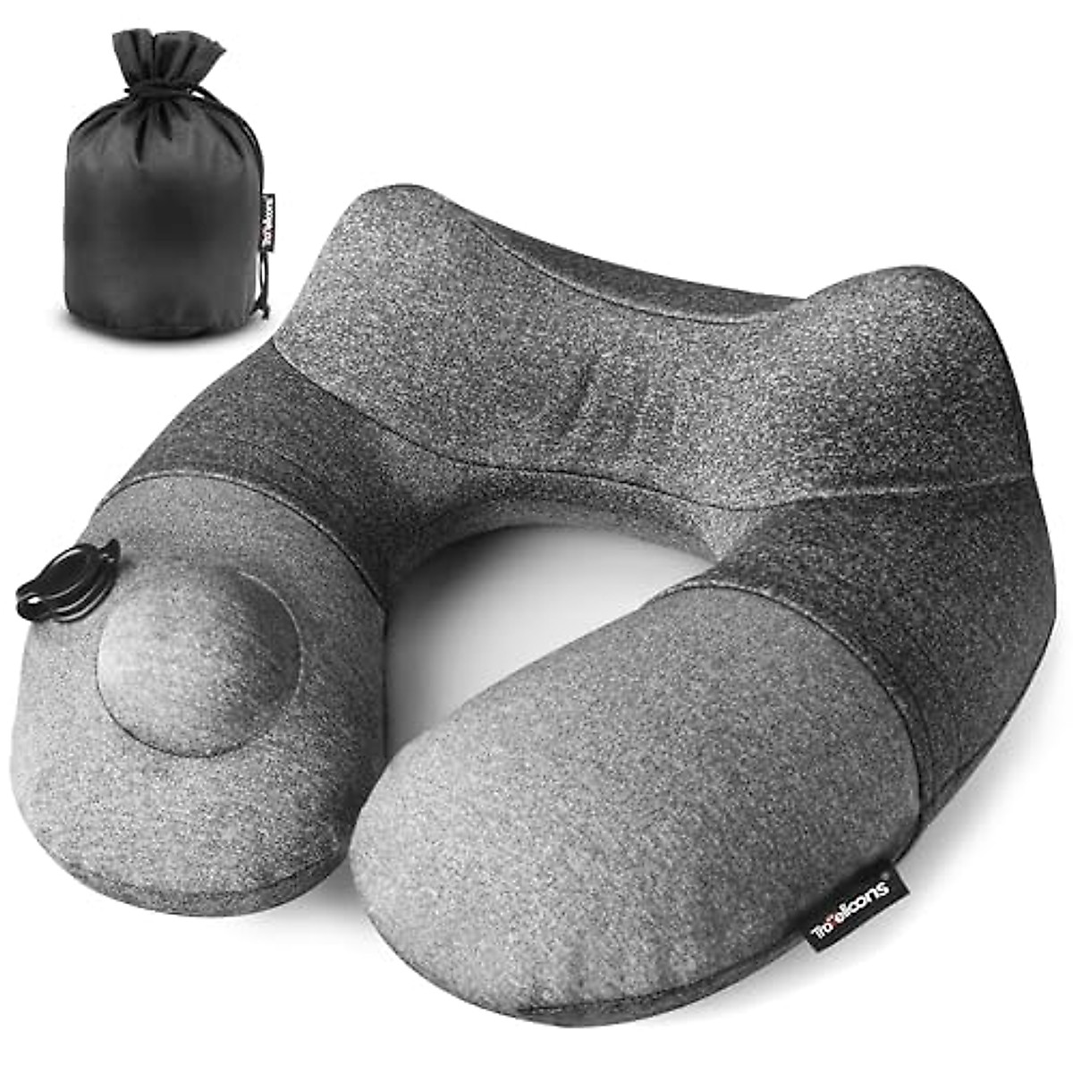 Travelicons Inflatable Travel Pillow,Neck Pillow for Traveling,Airplane Travel Pillw Improved Support Design for Car Sleeping