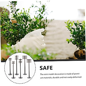 COHEALI 6pcs Micro Landscape Garden Road Light Model Trains Simulation Telephone Pole Telephone Poles Toy Mini Garden Supply Toys Telegraph Pole Model Child Miniature Diorama Abs