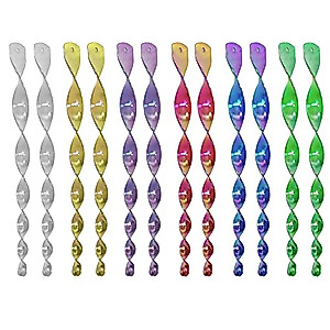 Reflective Bird Scare Devices Wind Twisting Bird Scare Rods Hanging Spiral Reflectors, 12 Pack 6 Colors