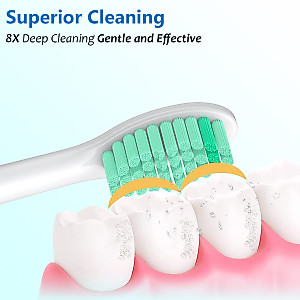 Hesubam Replacement Toothbrush Heads for Philips Sonicare E-Series Screw-On Electric Toothbrush Essence CleanCare Advance Elite Xtreme, and Refills for HX7022, HX7023, 6Pack