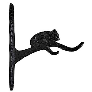Cast Iron Bear on Tree Wall Hook, Coat Hook, Utility Hook, Large 7.75-inches