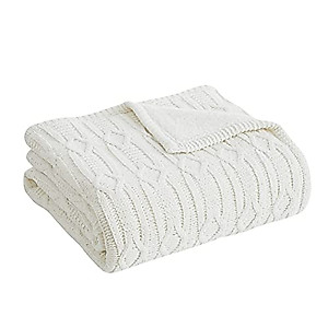 Tahari Home - Throw Blanket, Soft & Cozy Bedding, Stylish Home Decor for Bed or Couch, Emilia Ivory, Throw