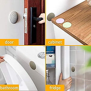 Door Stopper Wall(6 Pack,Grey),Wall Protector from Door Knobs Rubber,2 inch Door Stopper Wall Protector,Self-Adhesive Wall Protector for Door,Chair,Fridge,Cupboards,Bathroom,Windows.