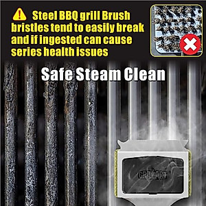 GRILLART Grill Brush Bristle Free, Replaceable BBQ Cleaning Head (No Handle), Safe Replacement Cleaning Pad for Cast Iron/Stainless-Steel Grates - Black