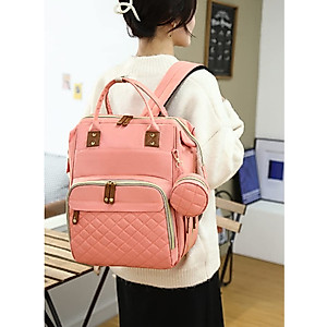 Axone 3 in 1 Baby Diaper Bag Backpack Unisex Travel Nappy for Boys & Girls Waterproof Stroller Straps Large Capacity Pink