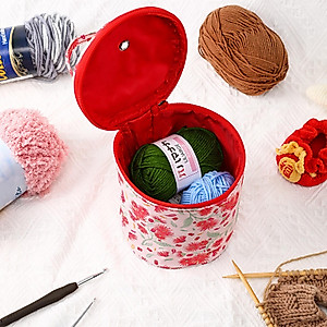 Kumprohu Knitting Tote Bag | Knitting Yarn Organizer Tote Bag - Reusable Needle Sewing Tool Storage Bag for Skeins, Crochet Patterns, Yarn Hooks