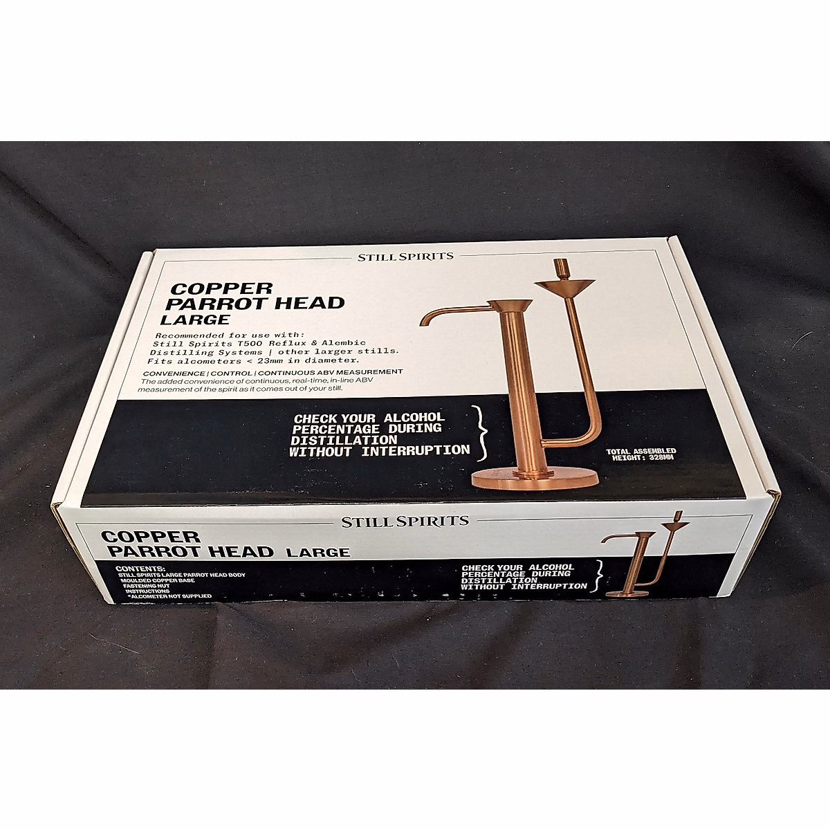 Still Spirits =Large= 13" Distilling Parrot Solid Copper and Silver Solder for use with Proof & Tralle Hydrometer Alcometer