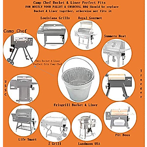 Firsgrill 16-Pack Professional Lines Replacement for Camp Chef, Pit boss, Oklahoma Joe's etc Pullet Grill Drip Tray Grease Bucket Liners Foil Tray