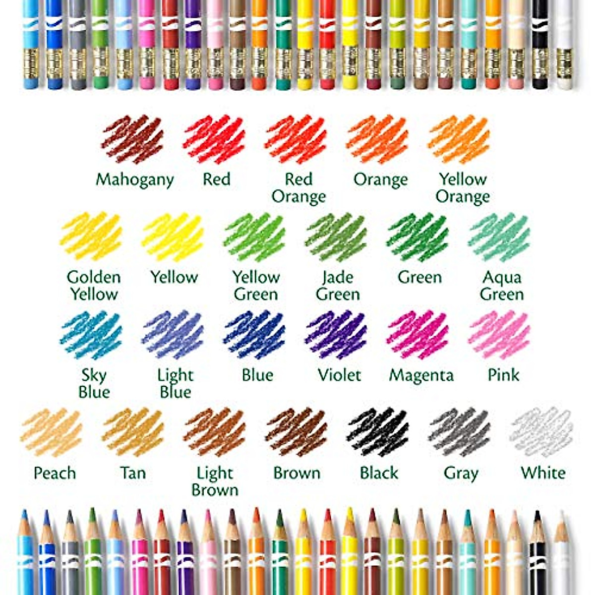 Crayola Erasable Colored Pencils, Kids At Home Activities, 24 Count, Assorted, Long