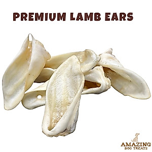 Amazing Dog Treats - Lamb Ears (15 Pcs/Pack) - Natural Dog Chews -Rawhide Alternative - Premium Choice Cut Lamb Ear Dog Bones - Excellent Dog and Puppy Chews - Grain Free Treats for Dog