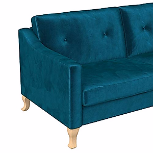 Mr. Kate Tess Sofa with Soft Pocket Coil Cushions, Small Space Living Room Furniture, Green Velvet