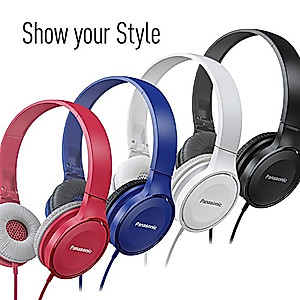 Panasonic On Ear Stereo Headphones RP-HF100M-W with Integrated Mic and Controller, Travel-Fold Design, Matte Finish, White