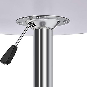 Yaheetech Height Adjustable Round Pub Table Counter Bar MDF Top Table 360 Degree Swivel Bar Tables Tall Cocktail Tables Bistro Table, Mahogany