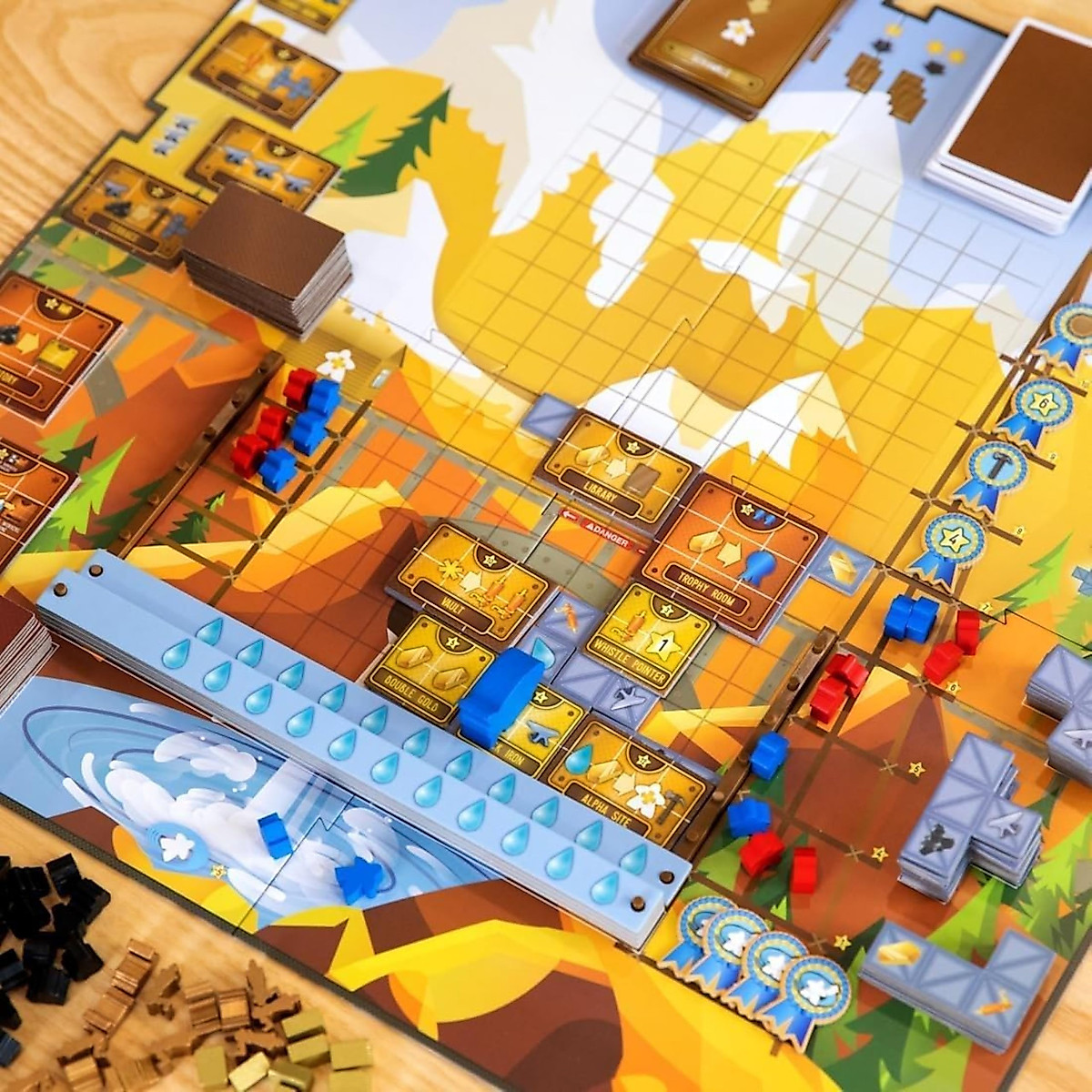 Whistle Mountain, Strategic Board Game, Tile Laying, Worker Placement Game Fun Game for Adults