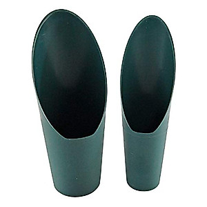HOME-X Soil Scoops, Small Gardening Tools, Potting Scoopers, Bonsai Tool, Set of 2 Different Sizes – Green- 6 ½” x 2 ½ “ and 6 ¼ “ x 1 ¾ “