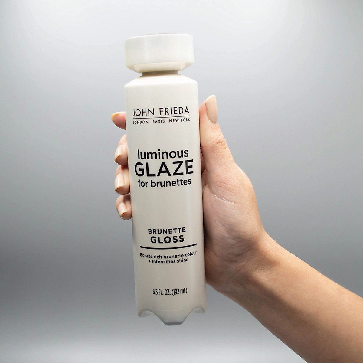 John Frieda Brilliant Brunette Luminous Glaze, Hair Gloss Enhances Rich Color and Boosts Shine for Silky Brunette Hair, Enhances While Mending Damaged Hair Surfaces, 6.5 Oz