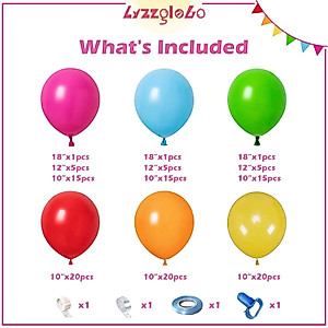 LyzzGlobo Rainbow Balloon Garland Arch Kit, Cinco de Mayo Mexican Fiesta Balloon Arch Garland Kit for Birthday Neon Anniversary Children's Party Decorations