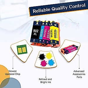 ColorKing Remanufactured Ink Cartridge Replacement for HP 902XL 902 XL Ink Cartridges to use with HP Officejet Pro 6978 6968 6970 6958 6962 6975 6960 6954 Printer (4 High Yield Combo Packs)