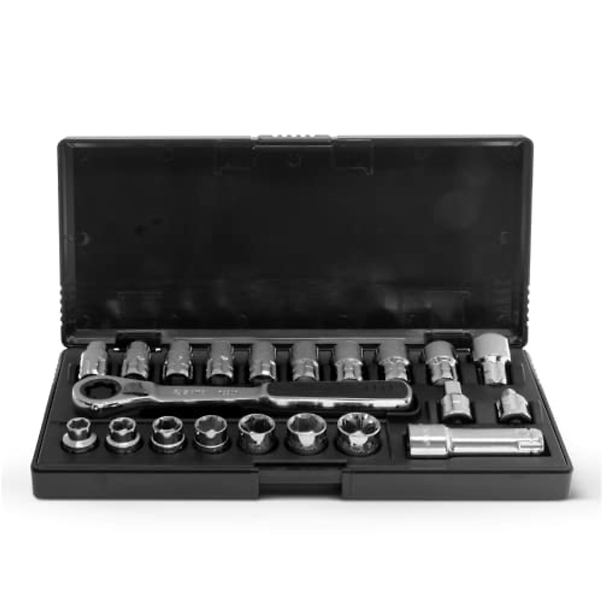 SATA 21-Piece Pass-Thru® Socket Set, 3/8-Inch Drive Metric/SAE Sizes, with a Professional Pass-Thru Design and a Black Storage Case - ST09134SJ