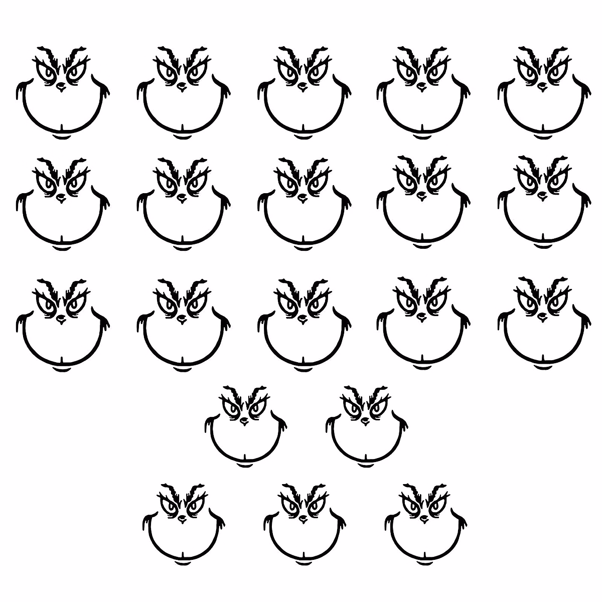 20Pcs Christmas Stickers,Christmas Decorations Face Decals Vinyl Sticker,Grinchmas DIY Ornaments,Stickers for Water Bottles,Party Decorations Supplies,15 Pcs of 3 inches and 5 Pcs of 2 inches