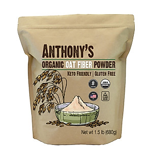 Anthony's Organic Oat Fiber, 1.5 lb, Gluten Free, Non GMO, Keto Friendly, Product of USA