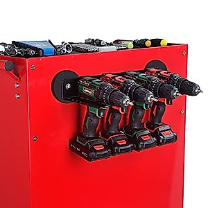 ULIBERMAGNET Power Tool Organizer, Utility Storage Rack Shelf with Screwdriver Holder,Wall Mount Heavy Duty Cordless Drill Holder,Removable Tool Rack Suitable for Garage, Workshop and Warehouse