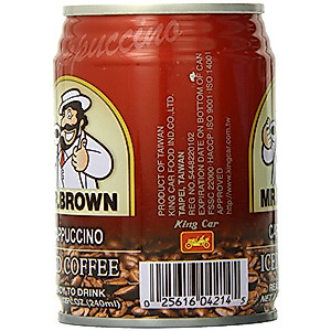 Mr. Brown Iced Coffee, Cappuccino, 8.12 Fl Oz (Pack of 24)
