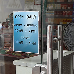 NIUBEE 8.5x11 Clear Acrylic Plexi Sign Holders with Double Sided Adhesive Tape, Wall Sign Memo Document Menu Holder for Office, Home, Store, Restaurant-No Drilling (6 Pack)