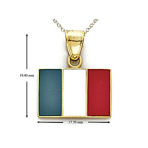 Finejewelers 14k Yellow Gold Enamel Italy Flag Pendant Necklace- Chain Included