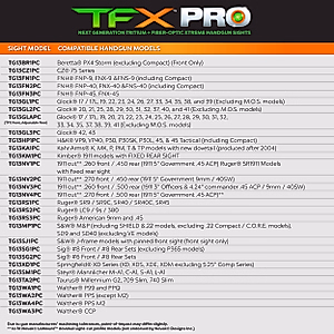 TRUGLO TFX Pro Tritium and Fiber Optic Xtreme Hangun Sights for Glock Pistols, TFX Front, Adjustable Rear Sight, Multi, One Size