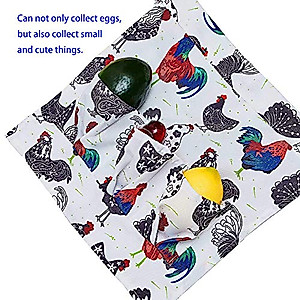 longsen Egg Apron 2 Pack(Adult 12 Pockets + Child 3 Pockets), Gathering and Collecting Chicken Duck Goose Egg, Suitable for Housewife Farmhouse Kitchen Restaurant Parent-Child Activities, Rooster, Hen