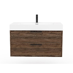 Cutler Kitchen and Bath Savoy 30" Wood/Cultured Marble Bathroom Vanity - Brown