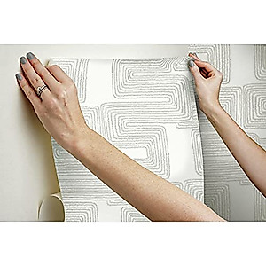 RoomMates RMK12214PL Nikki Chu Ivory White Zulu Signature Peel and Stick Wallpaper