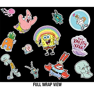 Spongebob OFFICIAL Spongebob And Friends Sticker Collage 24 oz Insulated Canteen Water Bottle, Leak Resistant, Vacuum Insulated Stainless Steel with Loop Cap