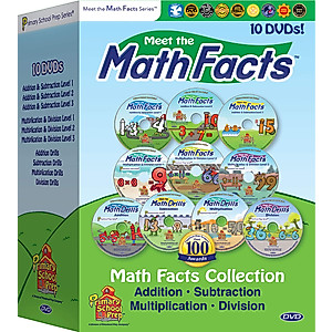 Meet the Math Facts 10 DVD set - addition, subtraction, multiplication & division (includes bonus digital book)