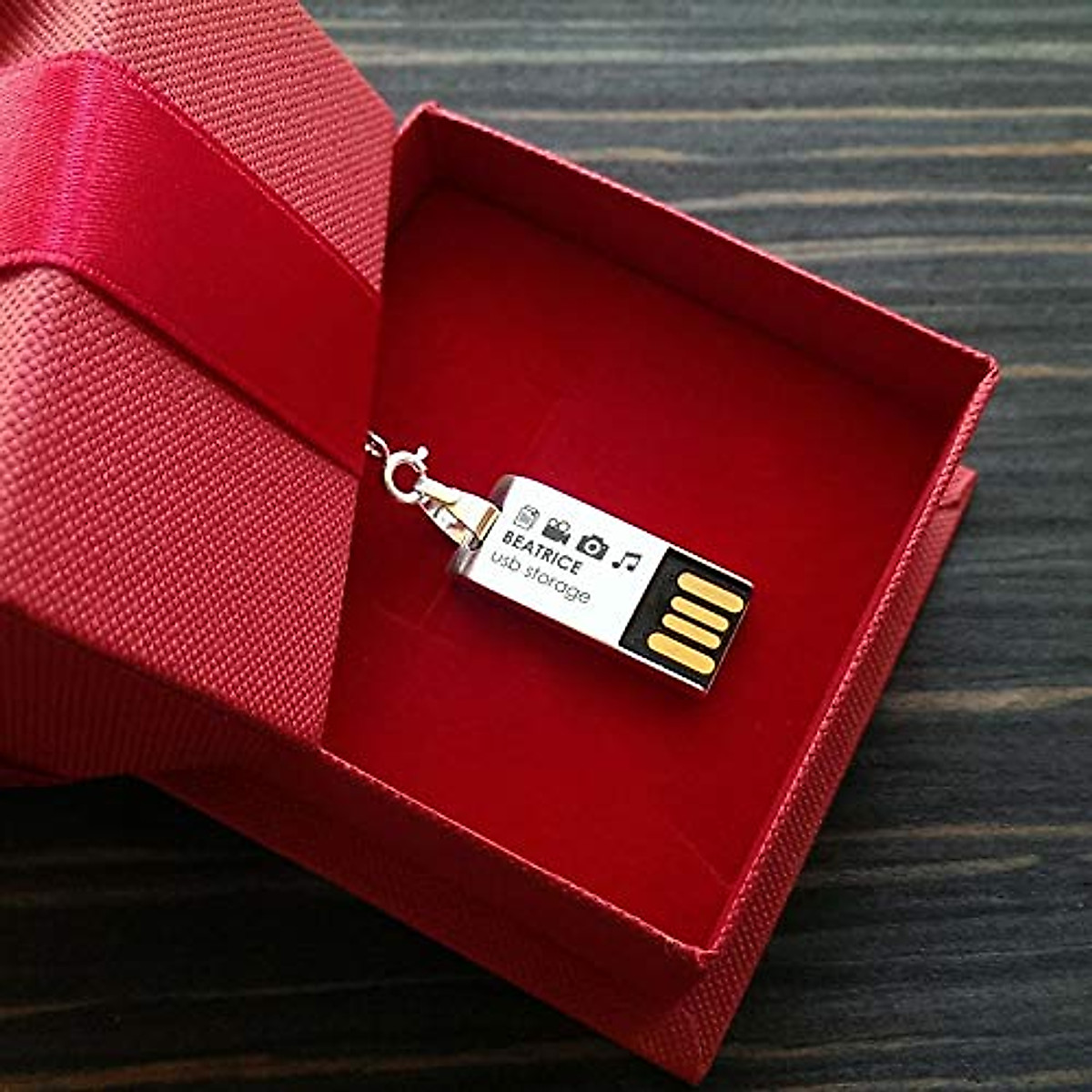 ZaNa Design Custom USB jewelry pendant necklace, Sterling Silver gift Flash Memory Stick Pen Drive Disk 16GB Handmade,Included 925 Silver Chain Jewelry or Gift box