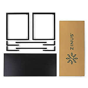 ZINUS Jennifer 55 Inch Black Frame Desk / Computer Workstation / Office Desk / Easy Assembly, Deep Espresso