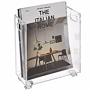 Stock Your Home Acrylic Magazine Holder - Crystal Clear Acrylic Holder - Shatterproof - Open Top - Space Saver - Acrylic Holder for Magazines, Publications, Office Desk, Reception, Waiting Room
