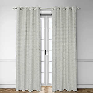 Decoberry Opaline - Set of 2 Curtains - Mint Green Triangle Pattern, Light& Sound Filtering Design, Thermal Insulation - Modern Design with Grommet Heading, 52" X 84"