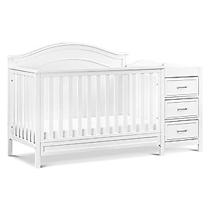 DaVinci Charlie 4-in-1 Convertible Crib and Changer Combo in White