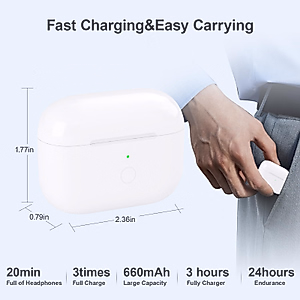 Compatible with for Wireless AirPod Pro Charging Case Replacement, Compatible with for AirPod Pro Charger Case with Bluetooth Pairing Sync Button(Earbuds Not Included) for airpod pro 1/2…