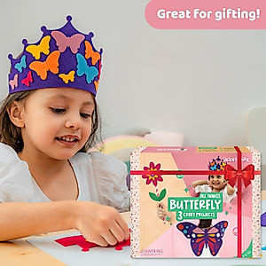 jackinthebox Butterflies Costume Craft kit for 3 to 5 Year olds, 3 Craft Projects, No Mess Art for Kids, Craft Kits & Supplies, DIY Creative Activity, Great Gifts for Girls Ages 3 4 5