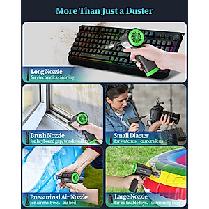 AIRROKI Compressed Air Duster - Electric Air Duster for Computers, 51000RPM Cordless Air Duster, Good Replace Compressed Air Can, 6000mAh Reusable no Canned Air Duster for PC Keyboard Cleaner