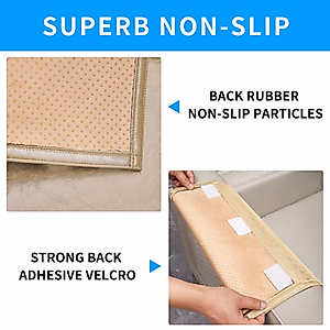 Hittun Non Slip Recliner Headrest Protector Washable Faux Leather Headrest Covers for Recliner Chair Waterproof Couch Headrest Covers for Sofa,Furniture,Office Chair,Theater Seat (Beige)