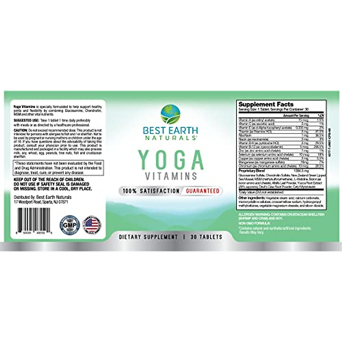 Best Earth Naturals Yoga Vitamins - Flexibility Supplement to Help Increase Movement, Flexibility, Stretching, Mobility, Joint Stiffness and More