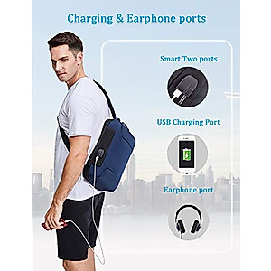 Schkleier Sling Bag USB Anti-theft Laptop Backpack, 13.3 Inch Casual Chest Shoulder Daypack for Men and Women