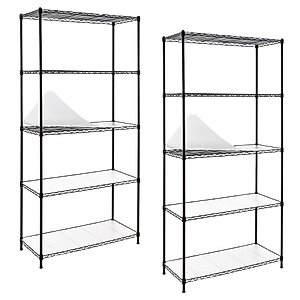 EFINE 2-Pack 5-Shelf Shelving Unit with Shelf Liners Set of 5, Adjustable Storage Rack, Steel Wire Shelves, Shelving Units and Storage for Kitchen and Garage (35.5W X 15.8D X 71H)