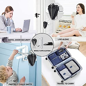 Portable Door Lock & Door Stop Alarm,Dual Protection Security Door Set Door Blocker Latch Lock Home Security Devices Pocket Door Stopper Self Defensey Tools for Home, Travel, Apartment,Hotel Safety